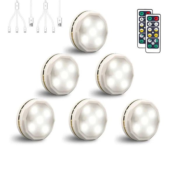 Battery Operated Remote Control Under Cabinet Led Puck Light (White ...