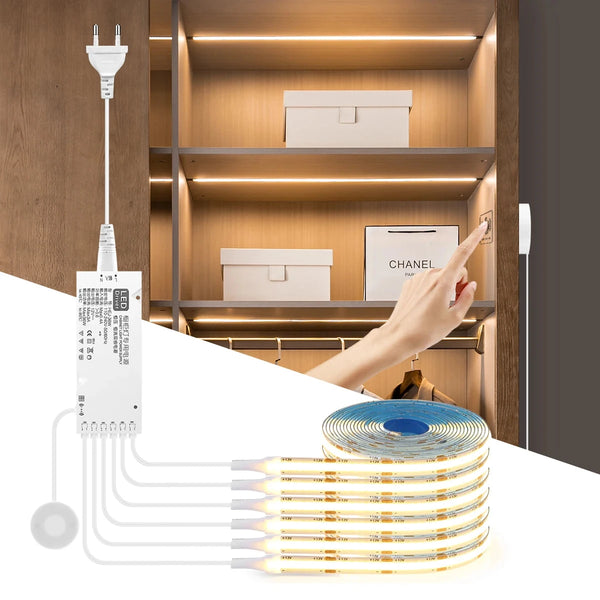 Through-Wood Touch Sensor COB LED Strip Light for Under Cabinet - Step ...