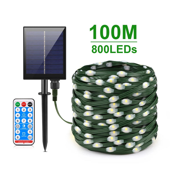 24V High Power Solar Outdoor LED String Lights - Ultra Bright, Remote ...