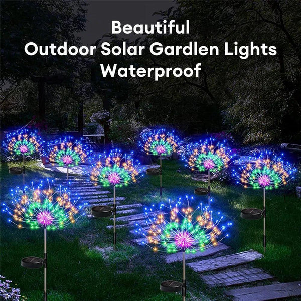 90–200 LED Solar Firework Garden Lights - 2 Modes, Flexible Copper, IP ...