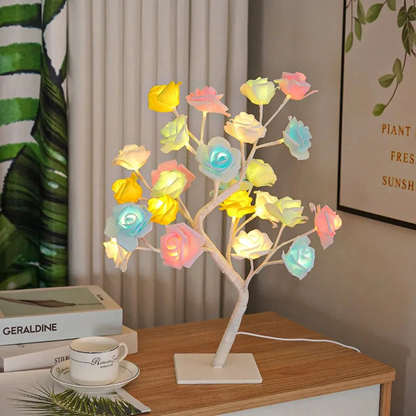 LED Rose Tree Table Lamp USB Powered Flower Night Light – Lumaz