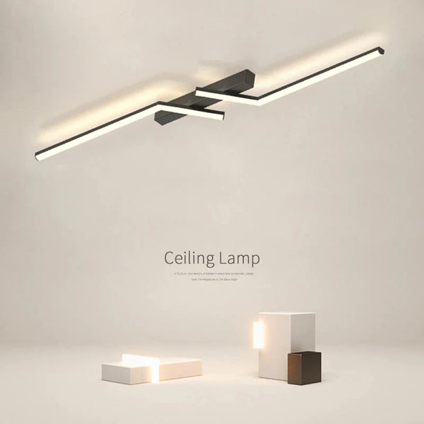 Modern Geometric Line LED Ceiling Lamp for Living Room Dining Room Lig ...