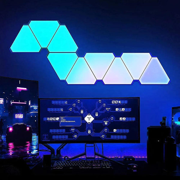 RGB Smart Triangular Wall Lights - App Control, Music Sync, Modular Pa ...